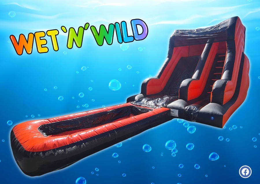 8 Foot Orange Water Slide - Bouncy Castle Hire in Cleveland | Wobbly ...